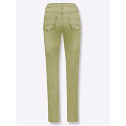 5-Pocket-Jeans Casual Looks, Damen, Gr. 54, Normalgr&ouml;&szlig;en, gr&uuml;n (lindgr&uuml;n), 72% Baumwolle, 25% Polyester, 3% Elasthan, unifarben, lang, Jeans 5-Pocket-Jeans