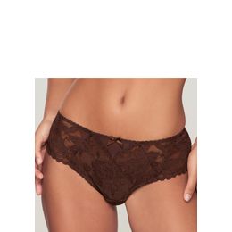 Stringpanty Lascana, Damen, Gr. 40/42, schokolade, Spitze, Obermaterial: 90% Polyamid, 10% Elasthan, Unterhosen Stringpanty, aus floraler Spitze in transparenter Optik, Topseller