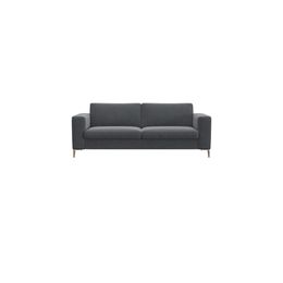 2,5-Sitzer FLEXLUX "Fiore, super Sitzkomfort durch Kaltschaum", grau (soft grau), B:196cm H:85cm T:92cm, 100% Polyester, Sofas, 2 5-Sitzer, breite Armlehnen, F&uuml;&szlig;e Alu+ Eiche