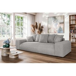 Big-Sofa Home Affaire "LAKESIDE 3-Sitzer Schlafsofa mit Bettkasten, Breite 256,5 cm", hellgrau, B:256,5cm H:82cm T:122cm, 83% Polyester, 17% Nylon, Sofas, Big-Sofa, Liegefl&auml;che 168,5x195 cm, hoher Sitzkomfort, Ma&szlig;e B/T/H: 256/122/82cm