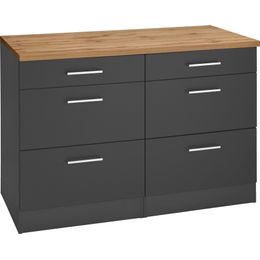 Unterschrank KOCHSTATION "KS-Kehl", grau, B:120cm H:85cm T:60cm, MDF, Schr&auml;nke, Unterschrank, Breite 120 cm