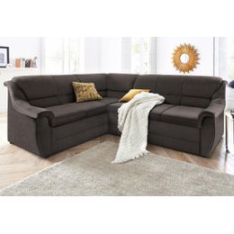 Ecksofa DOMO collection "Lale zeitlose Formensprache, komfortabel, Breite 251cm, L-Form", grau (anthrazit), B:251cm H:88cm T:193cm, Struktur grob (85% Polyester, 15% Polyacryl );Struktur (100% Polyester);Microfaser PRIMABELLE (100% Polyester), Sofas, Ecksofa, mit langem Schenkel, wahlweise mit Bettfunktion