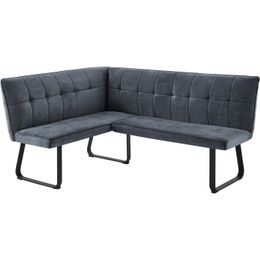 Eckbank ByLiving "Talea K&uuml;chenbank", dunkelgrau, B:168cm H:93,5cm T:128cm, Metall, Polyester, Sitzb&auml;nke, Eckbank, Komortable Nosaqfederung und gem&uuml;tlicher Stoffbezug mit Farbauswahl