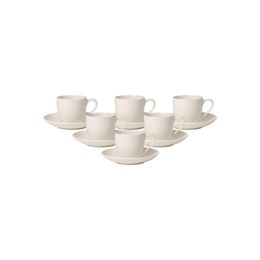 Villeroy & Boch Tasse VILLEROY & BOCH "Espressotassen mit Untertassen For Me 70 ml 6er Set wei&szlig;", wei&szlig;, 6 tlg., Porzellan, Trinkgef&auml;&szlig;e, Tasse