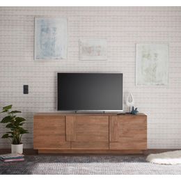 Lowboard Home Affaire "Jupiter, Breite 181 cm, TV-Board 3 T&uuml;ren - Soft Closing, TV-Schrank", braun (mercure nb holzstruktur), B:181cm H:63cm T:44cm, Sideboards, Lowboard, Medienkommode, moderne Griffblende, FSC, cleveres Stauraumkonzept