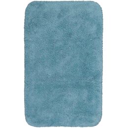 Badematte WECON HOME BASICS "Ole WB-2721", blau (blau,grau), H:20mm, Baumwolle, Badematten, Badematte, 100% Baumwollflor, waschbar, einfarbig, Badezimmerteppich