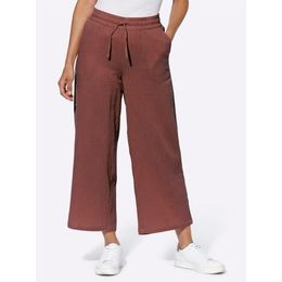 Culotte Casual Looks, Damen, Gr. 48, Normalgr&ouml;&szlig;en, rot (rotbraun), 100% Baumwolle, unifarben, 7/8-L&auml;nge, Hosen Culotte