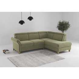 Ecksofa Home Affaire "Glendale, L-Form", hellgr&uuml;n, B:247cm H:84cm T:193cm, 100% Polyester, Sofas, Ecksofa, inkl. Kopfteilverstellung, wahlweise mit Vorziehsitz und Bettkasten