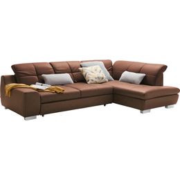 Ecksofa "SO 1200 inkl. Sitztiefen- & R&uuml;ckenverstellung f&uuml;r hohen Sitzkomfort", braun (nussbraun gdu 24), B:292cm H:89cm T:212cm, 100% Polyester, SET ONE BY Musterring, Sofas, Ecksofa, wahlweise mit Bettfunktion, L-Form