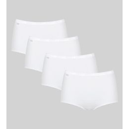 Maxislip Sloggi "Basic+", Damen, Gr. 38, wei&szlig;, Obermaterial: 95% Baumwolle, 5% Elasthan, figurbetont, Unterhosen Maxislip, weiche N&auml;hte, Baumwollmischung, Topseller