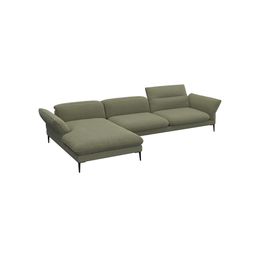 Ecksofa FLEXLUX "Salino, Funktionssofa mit Recamiere, Relaxsofa, Ecksofa", gr&uuml;n (moss), B:340cm H:88cm T:182cm, 100% Polyester, Sofas, Ecksofa, Sofa mit Arm- und Kopfteil-Verstellungen, Kaltschaum & Stahl-Wellen