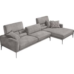 Ecksofa Egoitaliano "Masu, Design trifft sensationellen Sitzkomfort", grau (steingrau), B:277cm H:95cm T:157cm, Luxus-Micofaser Lederoptik (100% Polyester) ist ein neues technisches Gewebe mit einem visuellen und taktilen Aspekt, der dem Nubuk sehr nahe kommt, mit innovativen Eigenschaften. Seine au&szlig;erordentliche Weichheit kommt von einem exklusiven Produktionsprozess, der Unreinheiten und Unregel