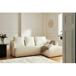 Ecksofa Trendmanufaktur "Shawn elegantes Designsofa, Breite 232cm, L-Form", wei&szlig; (warm wei&szlig;), B:232cm H:87cm T:167cm, 95% Polyester, 5% Polyacryl, Sofas, Ecksofa, bequem, organischer Form, mit hochwertigem Bezug