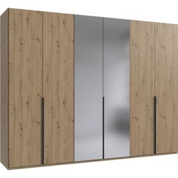 Kleiderschrank wimex "Mugano,in 5 Breiten,2 H&ouml;hen,2 Tiefen, viele Farben, Made in Germany", schwarz (artisan, eiche nachbildung, griffe schwarz), B:270cm H:208cm T:58cm, Holzwerkstoff, Schr&auml;nke, Kleiderschrank, mit langen Griffen aus Metall, mit oder ohne Spiegel