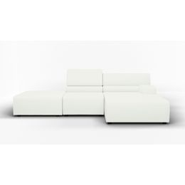 Ecksofa Egoitaliano "Babouche, Designsofa mit au&szlig;ergew&ouml;hnlichem Sitzkomfort zum Wohlf&uuml;hlen", wei&szlig;, B:287cm H:80cm T:98cm, Leder &raquo;BULL&laquo; (echtes Rindsleder). Geschliffenes, pigmentiertes und behandeltes Rindsleder mit einer Dicke von 1, 3-1, 5 mm. Dieses Leder zeigt eine ziemlich weiche Hand mit einem halb undurchsichtigen Aussehen. Es handelt sich um ein gesch&uuml;tztes Leder. Eine leichte Deckschicht 