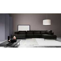 Wohnlandschaft Trendmanufaktur "Luzi, gem&uuml;tliches Sofa, extra viel Platz, viele Kissen, OTTOs Choice", braun (eiffel tower), B:361cm H:80cm T:203cm, 100% Polyester, Sofas, Wohnlandschaft, Designsofa mit tollem Sitzkomfort, Metallf&uuml;&szlig;e schwarz, Breite 361 cm