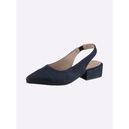Slingpumps Casual Looks, Damen, Gr. 38, dunkelblau, Textil, Schuhe Slingpumps