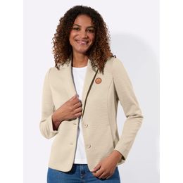 Jerseyblazer Casual Looks "Jersey-Blazer", Damen, Gr. 38, elfenbein, 97% Polyester, 3% Elasthan, Blazer Jerseyblazer