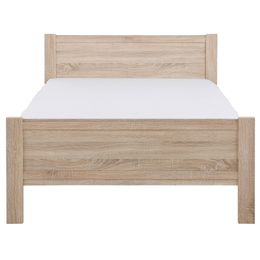 Bett Priess "Husum Schlafzimmer Jugendzimmer Rahmenbett", braun (struktureichefarben hell), B:130cm H:85cm L:208cm, Betten, Bett, mit Komforth&ouml;he verschiedene Ausf&uuml;hrungen hochwertige Premium Qualit&auml;t