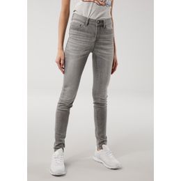 5-Pocket-Jeans Kangaroos "SUPER SKINNY HIGH RISE", Damen, Gr. 36, N-Gr, grau (grau used), Denim/Jeans, Obermaterial: 67% Baumwolle, 21% Polyester, 10% Viskose, 2% Elasthan, Abriebeffekte, Basic, skinny fit kn&ouml;chellang, Jeans 5-Pocket-Jeans, kn&ouml;chellang, mit Used-Optik, hohe Leibh&ouml;he