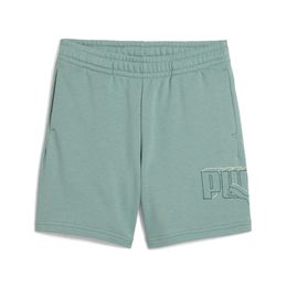 Trainingsshorts Puma "ESS LOGO LAB EXECUTION SHORTS TR B", Jungen, Gr. 128, N-Gr, gr&uuml;n (gr&uuml;n moon), Sweatware, Obermaterial: 68% Baumwolle, 32% Polyester, bedruckt, regular fit normal, Hosen Trainingsshorts, sportlicher Stil, f&uuml;r Jugendliche, mit Eingrifftaschen, Regular Fit