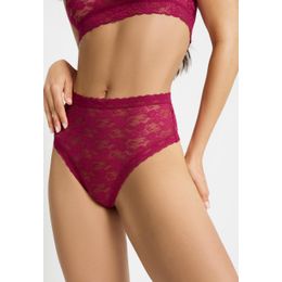 Brasilslip LSCN BY LASCANA, Damen, Gr. 32/34, 1 Stk., deep berry, Spitze, Obermaterial: 90% Polyamid, 10% Elasthan, unifarben, bequem, Unterhosen Brasilslip, aus zarter Spitze