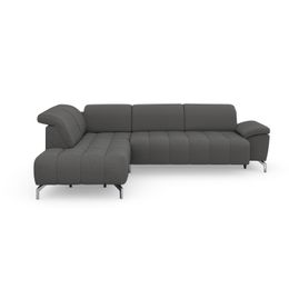 Sit & More Ecksofa SIT & MORE "Cool L-Form", grau, B:272cm H:79cm T:220cm, Sofas, Ecksofa, wahlweise mit Kopfteilverstellung und Vorziehsitz, motorisch