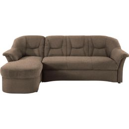 Ecksofa DOMO collection "Sarafina zeitlos und komfortabel, optional mit Federkern, L-Form", braun, B:232cm H:83cm T:146cm, Luxus-Microfaser (92% Polyester, 8% Nylon);Microfaser PRIMABELLE (100% Polyester);Microfaser PRIMABELLE (100% Polyester) / Struktur (90% Polyester; 10% Polyacryl), Sofas, Ecksofa, wahlweise mit Bettfunktion