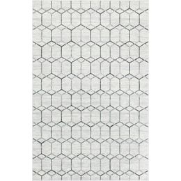 Teppich "Titan Trellis, LAGERR&Auml;UMUNG", beige (elfenbeinfarben, grau), B:152cm H:13mm L:244cm, Polypropylen (PP), MyFlair M&Ouml;BEL & ACCESSOIRES, Teppiche, Teppich, Kurzflor, gewebt, modernes geometrisches Design