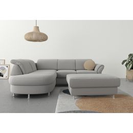 Sit & More Ecksofa SIT & MORE "Apulia L-Form", silber, B:250cm H:78cm T:212cm, Webstoff (100% Polyester);Struktur weich (90% Polyester, 10% Polyamid);Luxus-Micofaser Euphoria (100% Polyester);Samtoptik (100% Polyester), Sofas, Ecksofa, wahlweise Bettfunktion, Bettkasten und Kopf- und Armteilverstellung