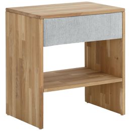 Nachttisch OTTO HOME "Callum", grau (titano, natur, natur), B:60cm H:65,5cm T:42cm, 100% Polyester (recycelt), Tische, Nachttisch, passend zur Boxspringbett-Serie Jelle