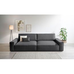 Big-Sofa Home Affaire "NEU: SHERWOOD XXL, Big-Sofa (316cm), extra tiefe Sitzfl&auml;che 95 cm", grau (anthrazit), B:316cm H:90cm T:135cm, 100% Polyester, Sofas, Big-Sofa, bequemer Sitzkomfort, Cord u. Leinenoptik, Kedernaht