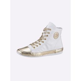 Sneaker Andrea Conti, Damen, Gr. 38, gold (wei&szlig;, goldfarben), Glattleder, Leder, Rindsleder, Schuhe Sneaker