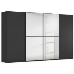 Schwebet&uuml;renschrank Rauch "Kleiderschrank Schrank Garderobe Schlafzimmerschrank SCALE-DUO", schwarz-wei&szlig; (schwarz, griffleisten schwarz), B:360cm H:223cm T:68cm, Holzwerkstoff, Schr&auml;nke, Schwebet&uuml;renschrank, edle zweigeteilte T&uuml;ren, Spiegel und 3 Zierleisten MADE IN GERMANY