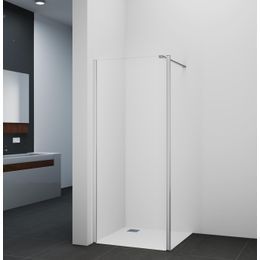 Walk-in-Dusche MARWELL "BRIGHT 90", wei&szlig;, neutral, B:80cm H:195cm T:90cm, Duschw&auml;nde, Walk-in-Dusche, seitenverkehrt aufbaubar, mit Stabilisierungb&uuml;gel