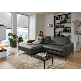 Ecksofa DIE PLANBAR "PN-EM20028 L-Form ohne Kopfst&uuml;tzen", grau (anthrazit), B:248cm H:89cm T:179cm, Sofas, Ecksofa, wahlweise mit motorischem Canape