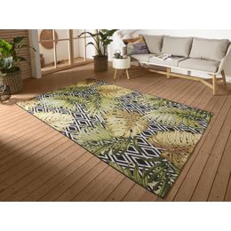 Outdoorteppich Hanse Home "Diamonds and Leaves", bunt, B:200cm H:3mm L:285cm, Polyester, Polypropylen (PP), Teppiche, Outdoorteppich, In-& Outdoor, Teppich, Wetterfest, Balkon, Garten, Wohnzimmer, Floral