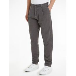 Chinohose Tommy Hilfiger "CHINO CHELSEA 1PLT DOBBY YD GMD", Herren, Gr. 31, L&auml;nge 34, grau (hydrogen grau), Web, Obermaterial: 97% Baumwolle, 3% Elasthan, l&auml;ssig geschnitten kn&ouml;chellang, Hosen Chinohose