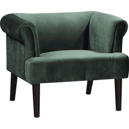 Sessel "Charlie", gr&uuml;n, B:86cm H:70cm T:74cm, Samtvelours (100% Polyester), ATLANTIC HOME COLLECTION, Sessel, Sessel, Loungesessel mit Wellenunterfederung