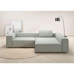 Ecksofa Home Affaire "Watertown, moderne XXL L-Form, 306 cm breit", silber, B:306cm H:68cm T:191cm, 100% Polyester, Sofas, Ecksofa, Komfortabel mit tiefer Sitzfl&auml;che &ndash; ideal f&uuml;r gro&szlig;e Wohnr&auml;ume