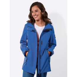 Funktionsjacke Casual Looks, Damen, Gr. 50, jeansblau, 100% Polyester, Kapuzenfutter:100% Polyester, Kragen:100% Polyester, Netzware:100% Polyester, unifarben, Jacken Funktionsjacke