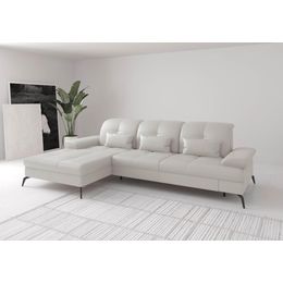 Sit & More Ecksofa SIT & MORE "Amica, L-Form, inkl. Sitztiefenverstellung & Armteilverstellung", wei&szlig; (reinwei&szlig;), B:279cm H:90cm T:185cm, Sofas, Ecksofa, wahlweise mit Bettfunktion, Bettkasten und Kopfteilverstellung