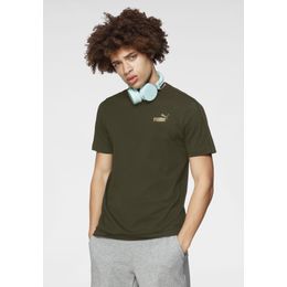 T-Shirt Puma "ESS TAPE MINIMAL GOLD TEE", Herren, Gr. XL, gr&uuml;n (schwarz olive), Jersey, Obermaterial: 100% Baumwolle, unifarben, regular fit normal, Rundhals, Shirts T-Shirt, regular fit, sportlicher Stil, Rundhalsausschnitt