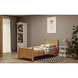 Massivholzbett OTTO HOME "Mila, hohe Belastbarkeit Jugendbett, FSC zertifiziertes Massivholz", beige (natur), B:100cm H:86cm L:212cm, Betten, Massivholzbett, aus massiver Kiefer, inklusive Lattenrost
