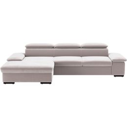 Sit & More Ecksofa SIT & MORE "Alcudia L-Form", silber, B:286cm H:73cm T:174cm, 98% Polyester, 2% Polyamid, Sofas, Ecksofa, wahlweise mit Bettfunktion