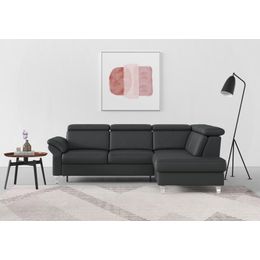 Sit & More Ecksofa SIT & MORE "Arngast L-Form", schwarz, B:245cm H:84cm T:194cm, Sofas, Ecksofa, inklusive Kopfteilverstellung und Federkern