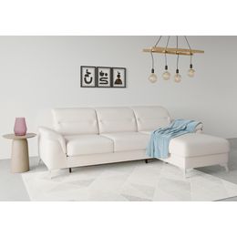 Sit & More Ecksofa SIT & MORE "Sinatra L-Form", beige (creme), B:258cm H:85cm T:170cm, 100% Polyester, Sofas, Ecksofa, mit Recamiere, optinal mit Kopfteilverstellung und Armteilfunktion