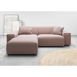 Ecksofa Home Affaire "Glimminge L-Form auch in Breitcord, Feincord + Easy care-Bezug", rosa, B:234cm H:71cm T:191cm, 12% Polyacryl, 88% Polyester, Sofas, Ecksofa, Breite 234, Zierkissen