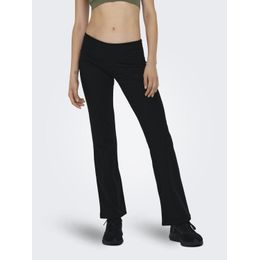Leggings Only Play "ONPFOLD MW JAZZ JRS PNT NOOS", Damen, Gr. S (36), N-Gr, schwarz, Jersey, Obermaterial: 92% Baumwolle, 8% Elasthan, unifarben, ausgestellt normal, Hosen Leggings