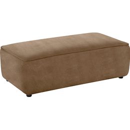 Hocker W.Schillig "around-the-block", braun (fango z69), B:120cm H:39cm T:60cm, Longlife Xtra-Leder Z69: Das feinnarbige, gedeckte Softleder Z69 besticht durch seine au&szlig;ergew&ouml;hnliche Weichheit im trendigen &raquo;Vintage-Look&laquo;, Hautst&auml;rke 0, 9 - 1, 1 mm;Longlife fabric Flachgewebe T88 (100% Polyester), Hocker, Hocker, mit eleganter Biese